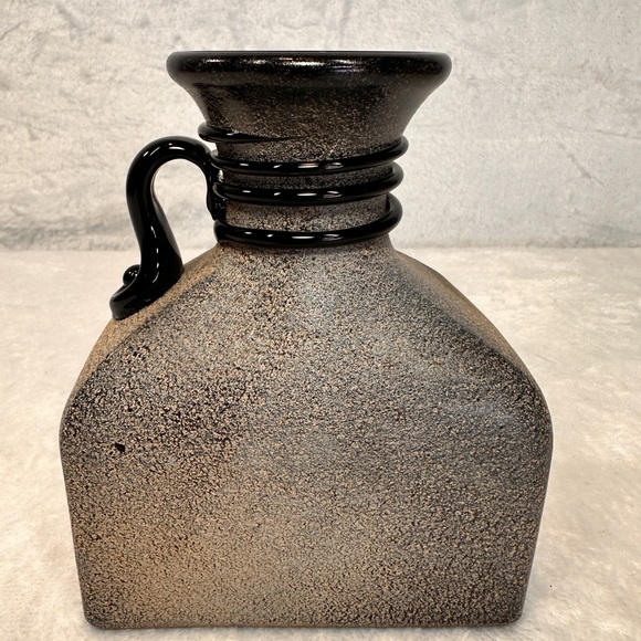 Scavo | Accents | Hand Blown Spanish Lafiore Vintage Mcm Black Glass ...